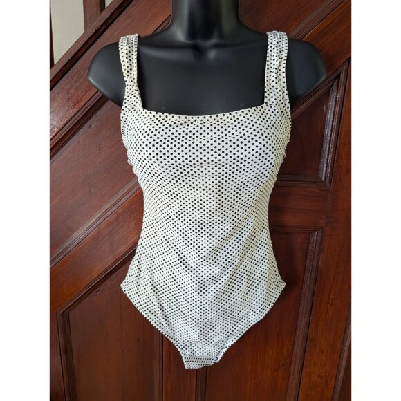 Gabart | Swim | Vintage Gabar White Black Polka Dot One Piece Swimsuit ...